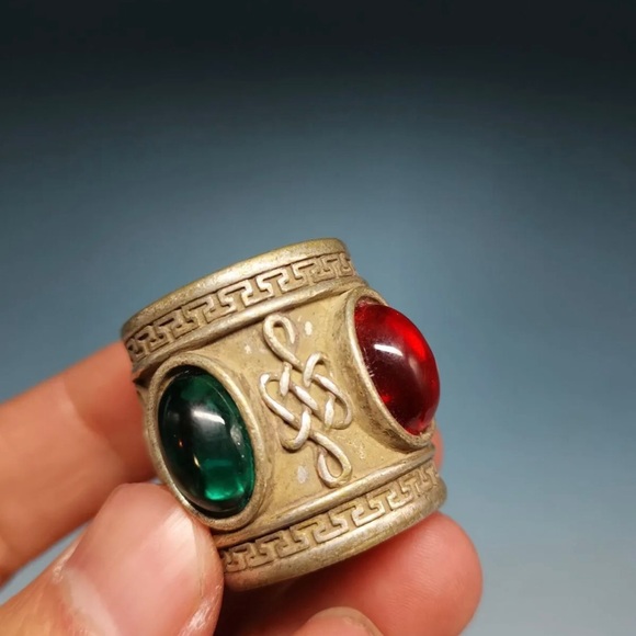 Jewelry | Amazing Vintage Old Miao Silver Inlay Jade Carved Chinese ...